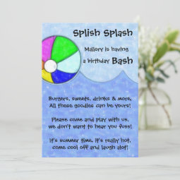 Splish Splash Bash Birthday Party Invite | Zazzle