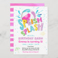 Splish Splash Birthday Bash Girl Pool Party Invitation | Zazzle