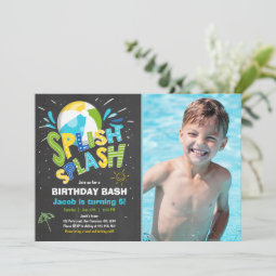 Splish Splash birthday invitation Pool party | Zazzle