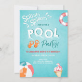 Splish Splash birthday invitation Pool party | Zazzle