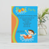 Splish Splash Boys Pool Party Birthday Invite | Zazzle