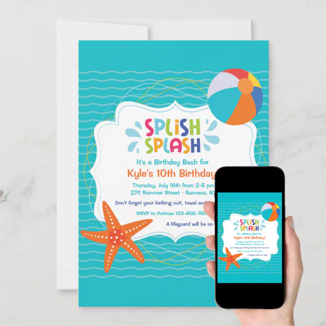 Splish Splash Invitation | Zazzle