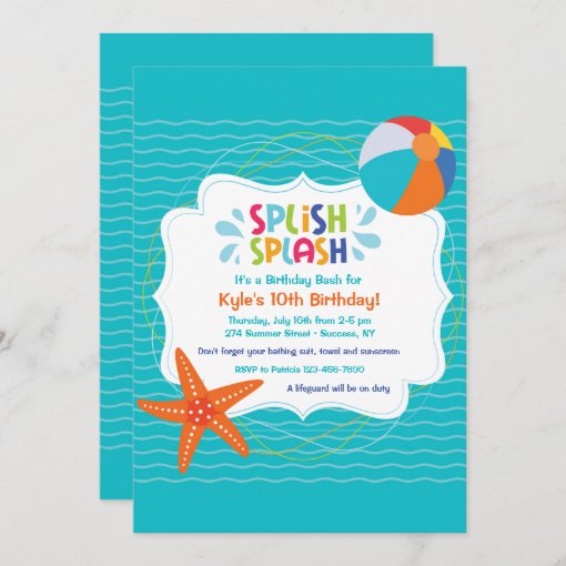 Splish Splash Invitation | Zazzle