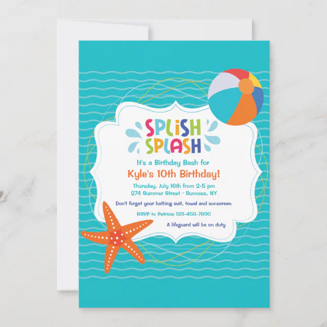 Splish Splash Invitation | Zazzle