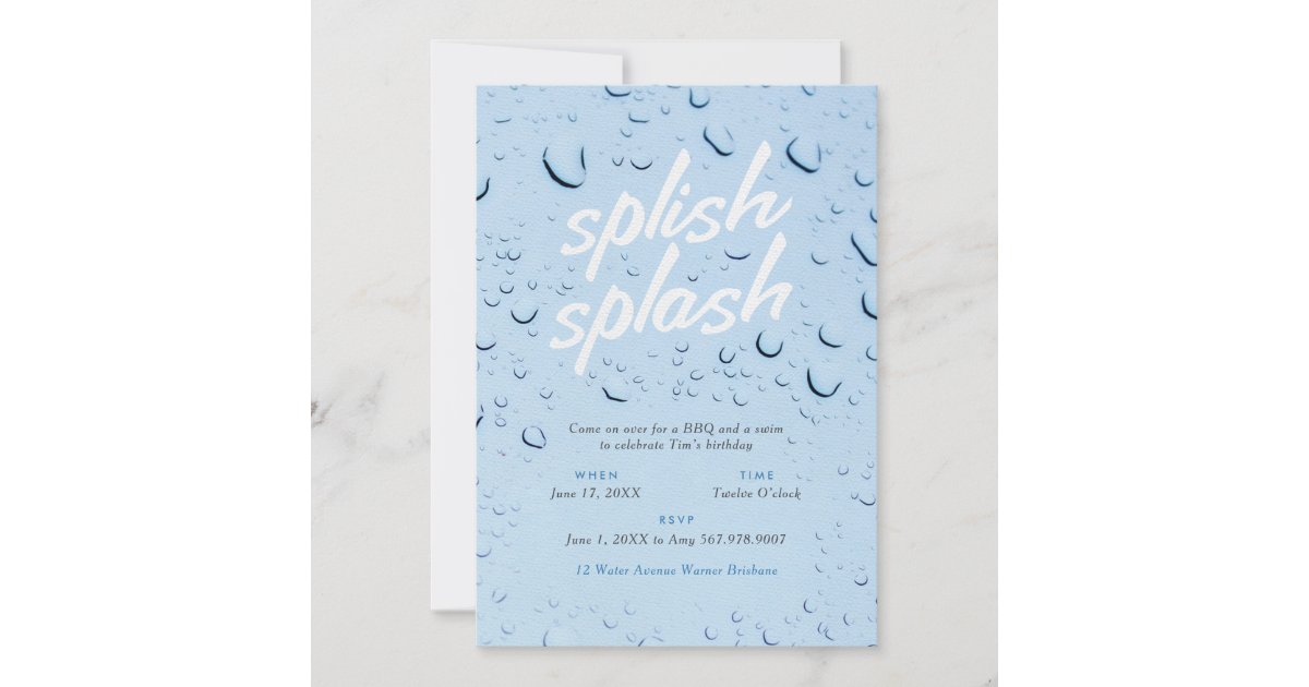 Splish Splash Invitation | Zazzle