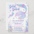 Splish Splash Mermaid Bash Birthday Invitation | Zazzle
