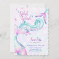Splish Splash Mermaid Bash Girl Birthday Party Invitation | Zazzle