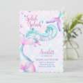 Splish Splash Mermaid Bash Girl Birthday Party Invitation | Zazzle