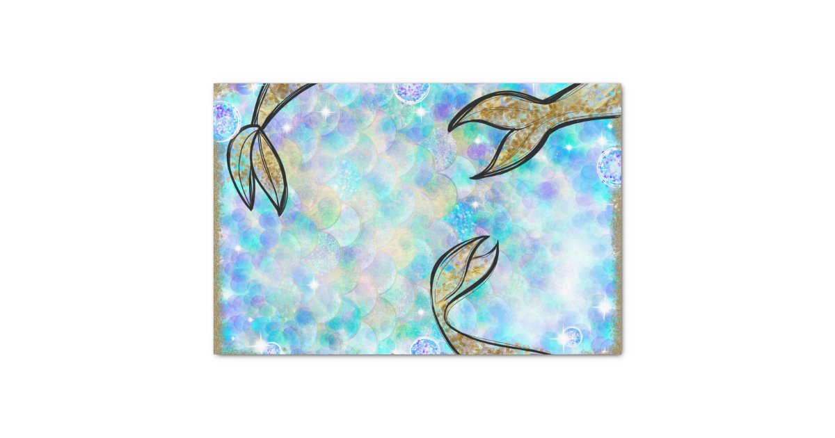 Splish Splash Mermaid Bash Pool Party Birthday Tissue Paper | Zazzle