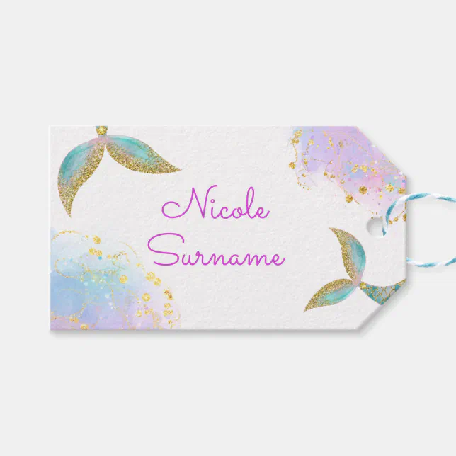Splish splash mermaid birthday bash gift tags | Zazzle