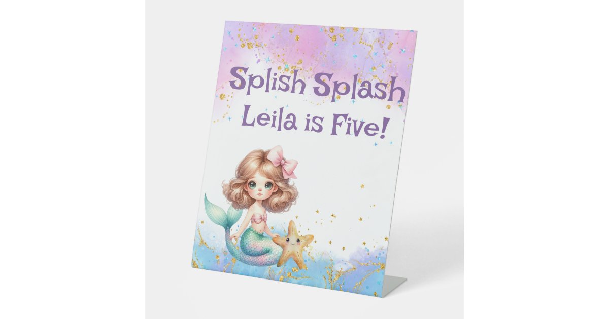 Splish Splash Mermaid Party Sign | Zazzle
