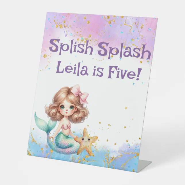 Splish Splash Mermaid Party Sign | Zazzle