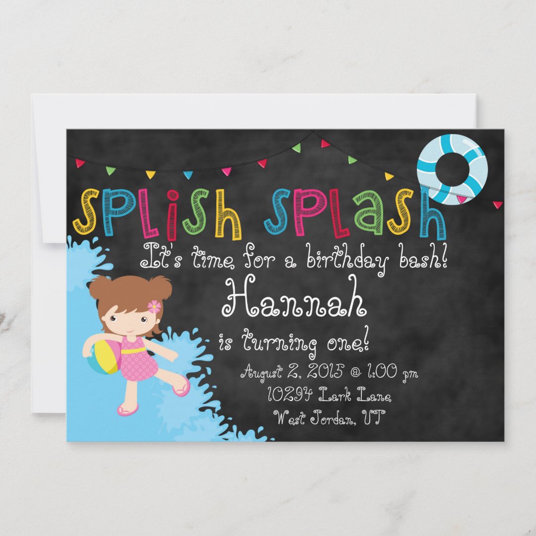Splish Splash Party Invite | Zazzle
