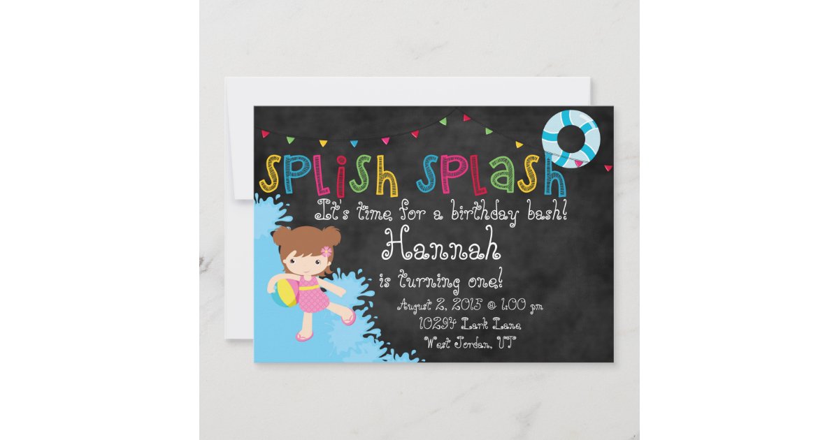 Splish Splash Party Invite | Zazzle