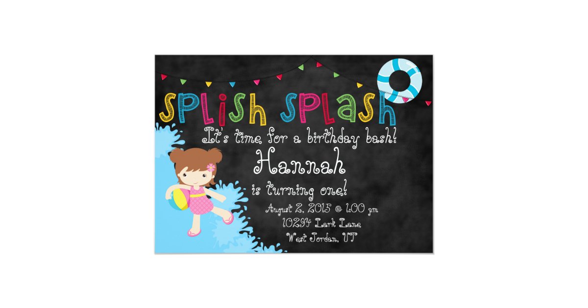 Splish Splash Party Invite | Zazzle.com