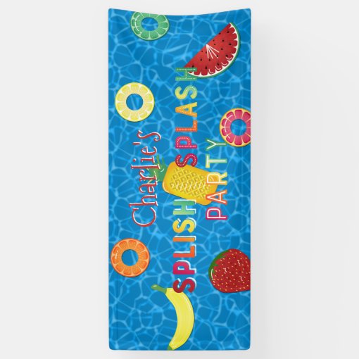 Splish Splash Party l Pool Birthday l Summer Fruit Banner | Zazzle