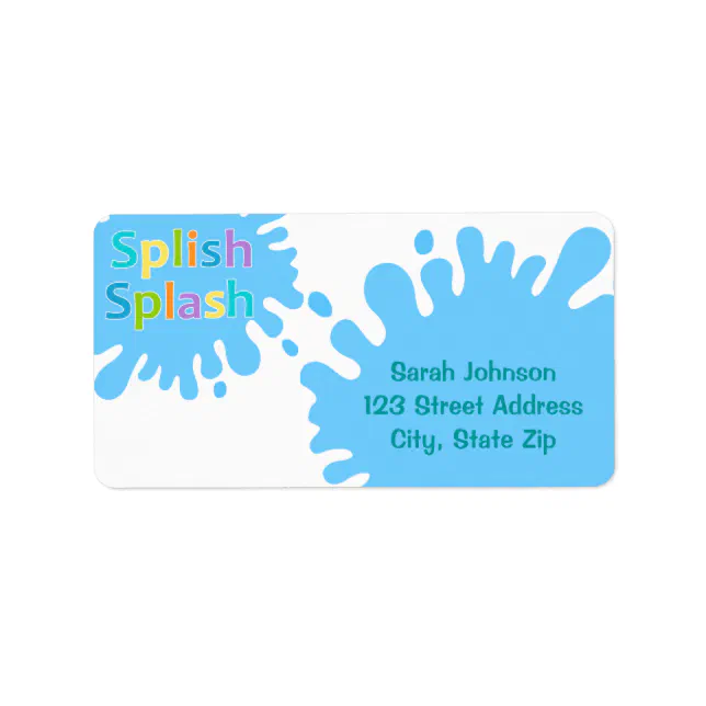 Splish Splash Pool Party Boy Address Label | Zazzle