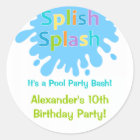 Splish Splash Pool Party Girl Birthday Sticker | Zazzle.com