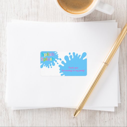 Splish Splash Pool Party Girl Favor Tag Label | Zazzle