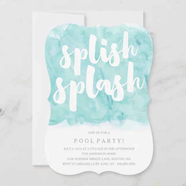 Splish Splash | Pool Party Invitation | Zazzle