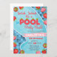 Splish splash strawberries pool party invitation. invitation | Zazzle
