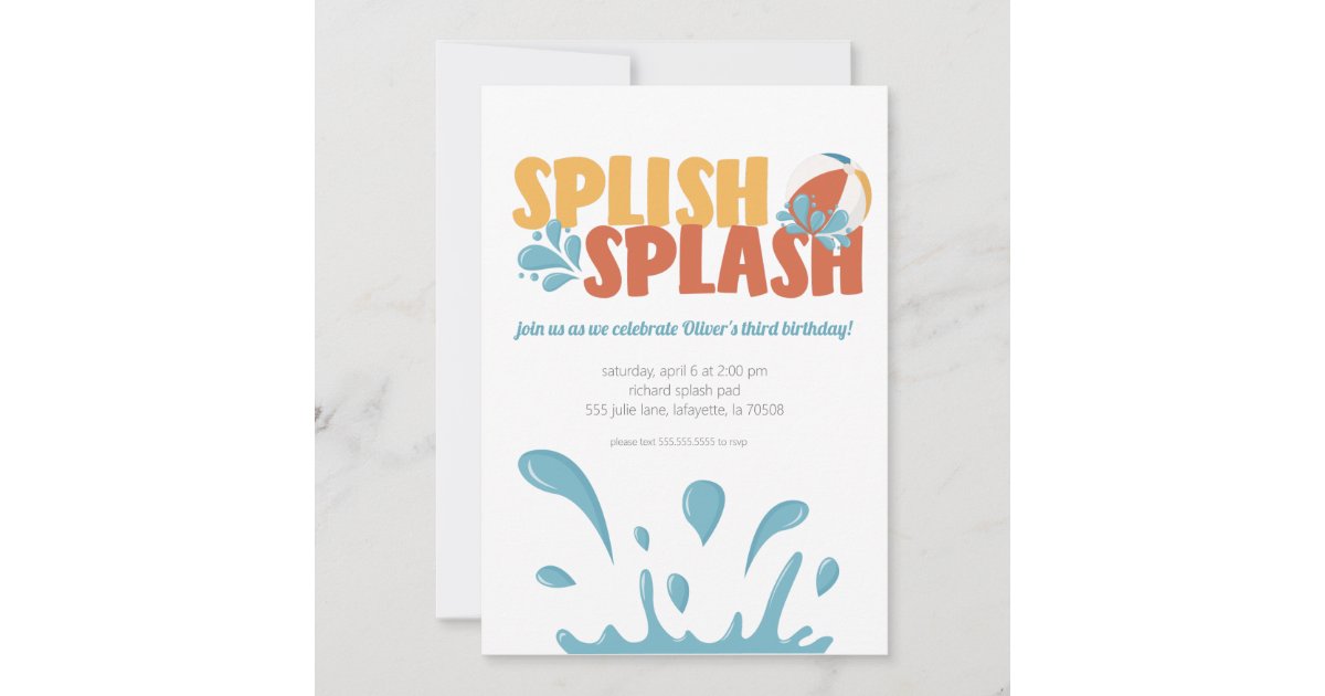 Splish Splash Summer Birthday Bash Invitations | Zazzle