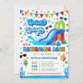 Splish Splash Waterslide Bash Boy Birthday Invitation | Zazzle