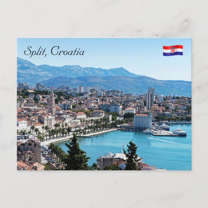 Split city seafront aerial view, Dalmatia, Croatia Postcard | Zazzle.com