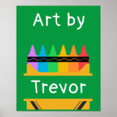 Split Crayon Box Personalized Kids Poster | Zazzle