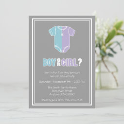 Split Creeper Gender Reveal Party Invitations | Zazzle