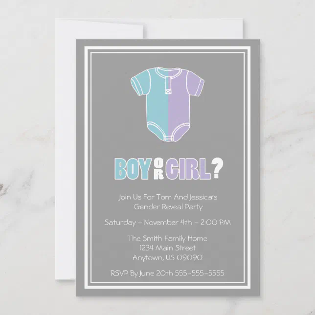 Split Creeper Gender Reveal Party Invitations | Zazzle