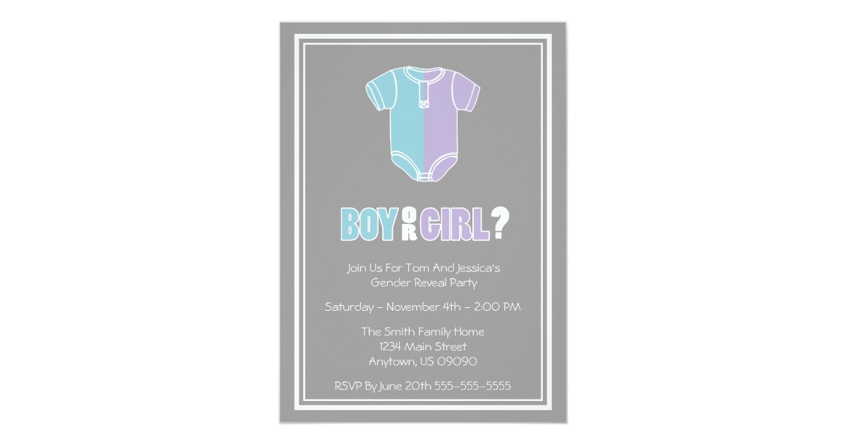 Split Creeper Gender Reveal Party Invitations | Zazzle.com
