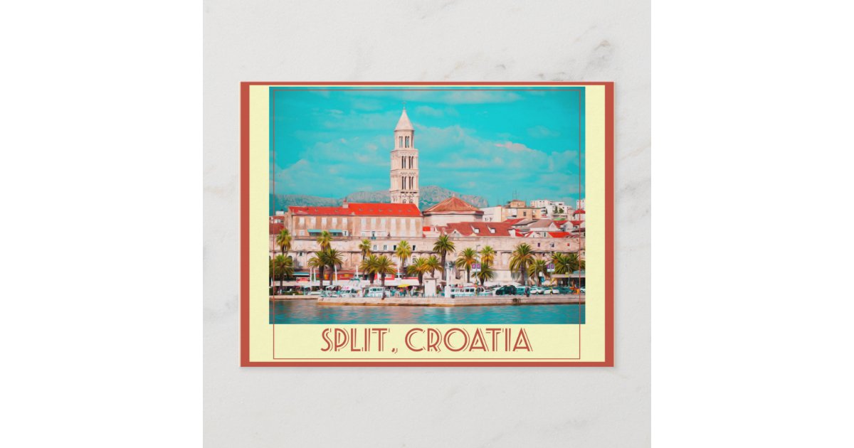 Split Croatia Vintage Travel Poster Postcard | Zazzle