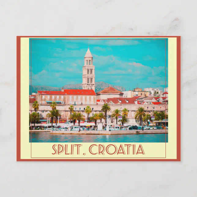 Split Croatia Vintage Travel Poster Postcard | Zazzle