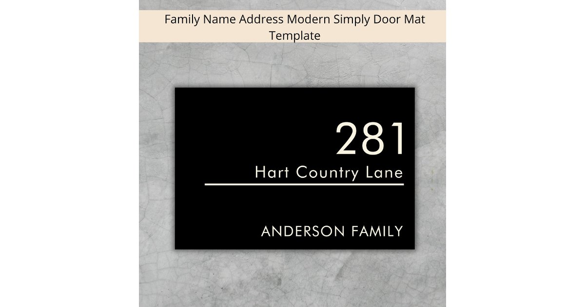 Split Family Name House Number Address Front Doormat | Zazzle