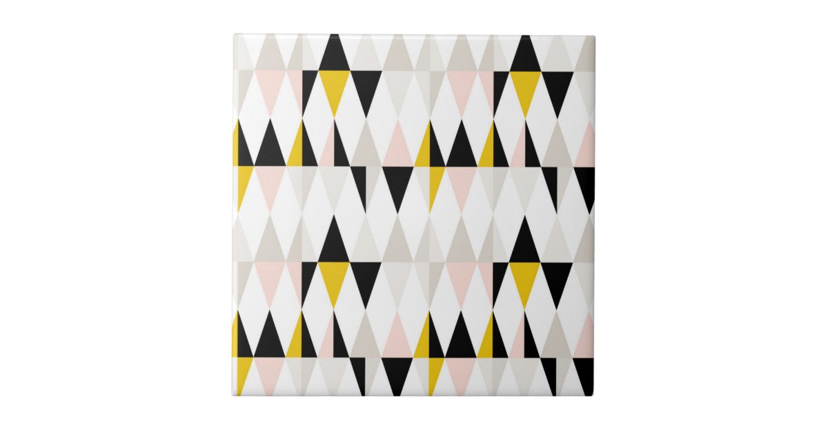 Split Geometric Triangle Pattern Ceramic Tile | Zazzle