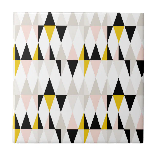 Split Geometric Triangle Pattern Ceramic Tile | Zazzle