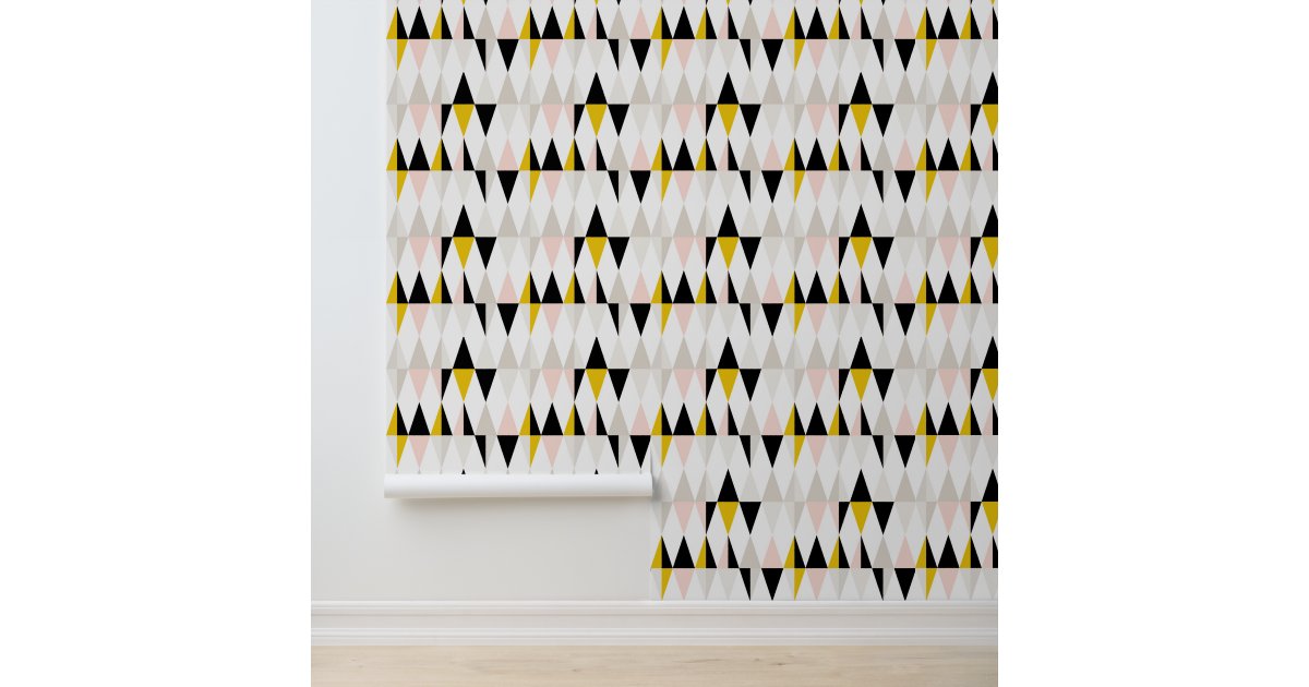 Split Geometric Triangle Pattern Wallpaper | Zazzle