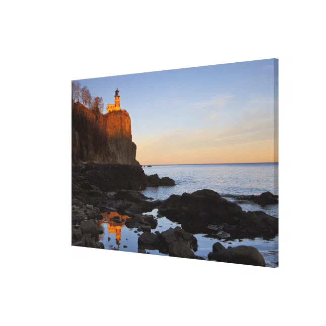 Split Rock Lighthouse at sunset near Two Canvas Print | Zazzle