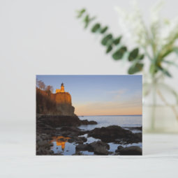 Split Rock Lighthouse at sunset near Two Postcard | Zazzle