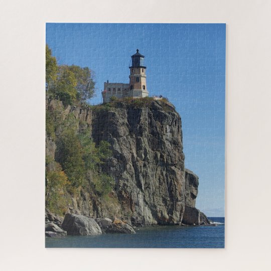 Split Rock Lighthouse from beach Jigsaw Puzzle | Zazzle.com