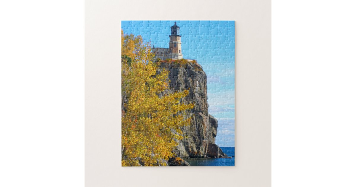 Split Rock Lighthouse Lake Superior. Jigsaw Puzzle | Zazzle