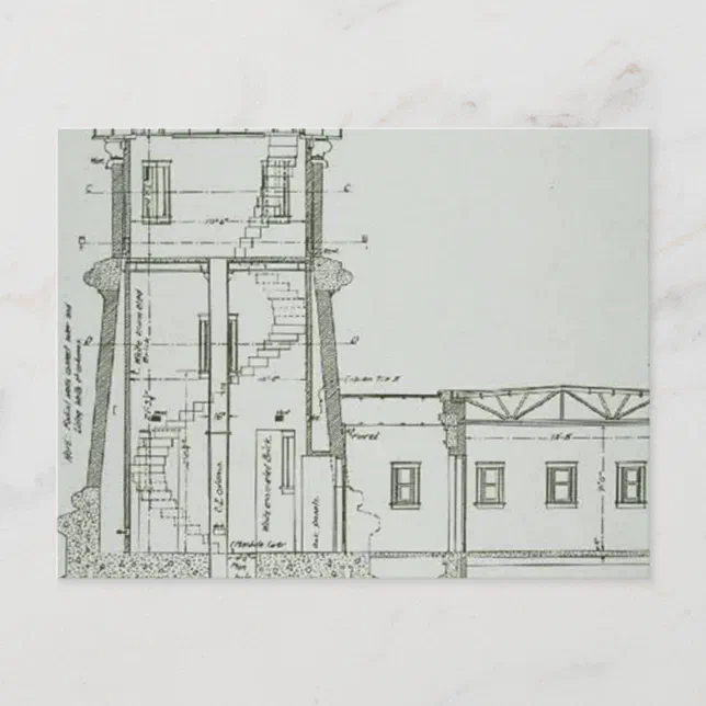 Split Rock Lighthouse Schematics Postcard | Zazzle