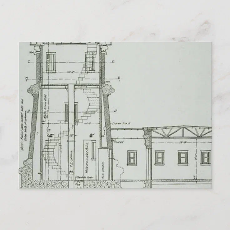 Split Rock Lighthouse Schematics Postcard | Zazzle