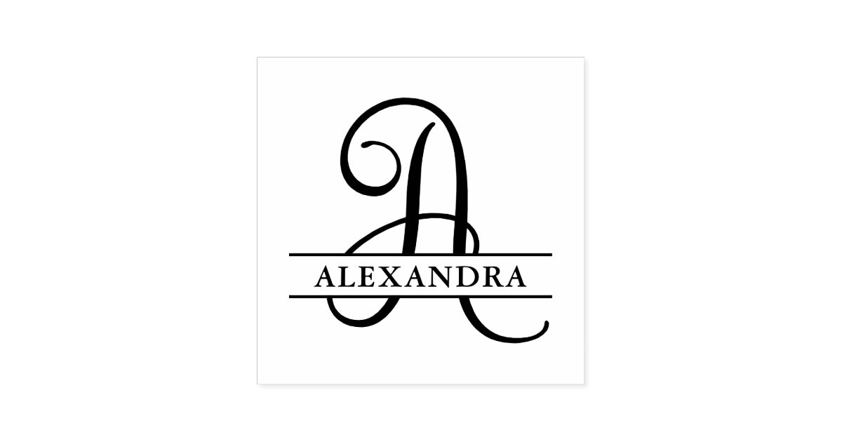 Split Script Monogram Name For Letter A Self-inking Stamp | Zazzle