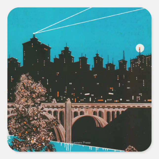 Spokane Advertising Poster #1Spokane, WA Square Sticker | Zazzle