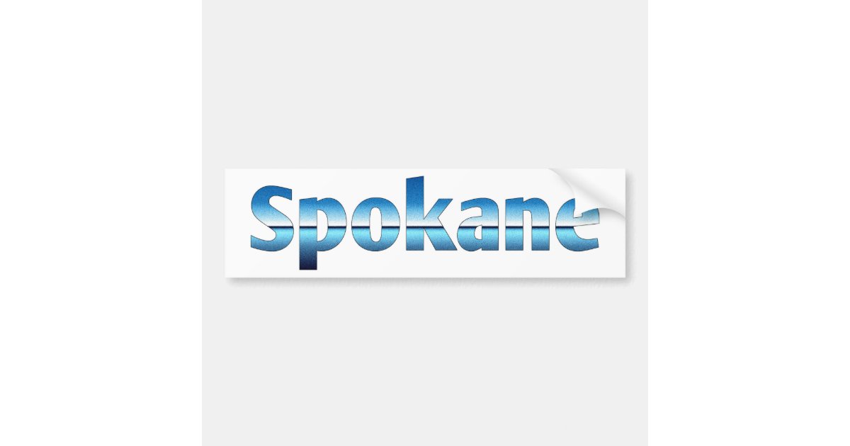 Spokane WA Blue Bumper Sticker | Zazzle