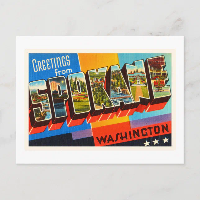 Spokane Washington WA Old Vintage Travel Souvenir Postcard | Zazzle