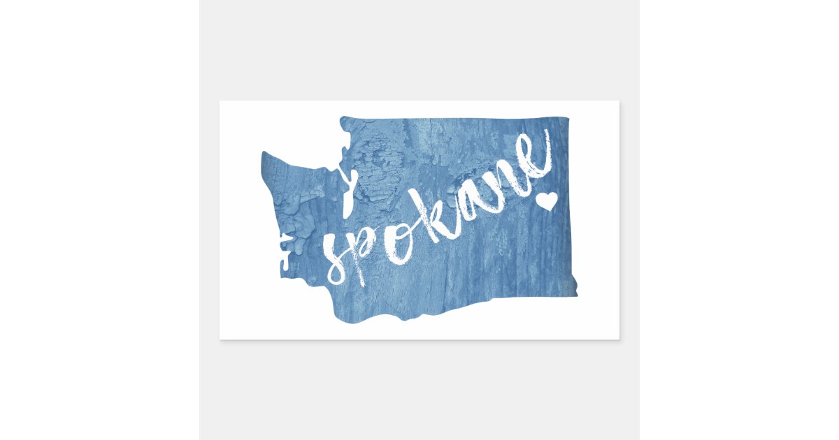 Spokane Washington Wood Grain Rectangular Sticker | Zazzle