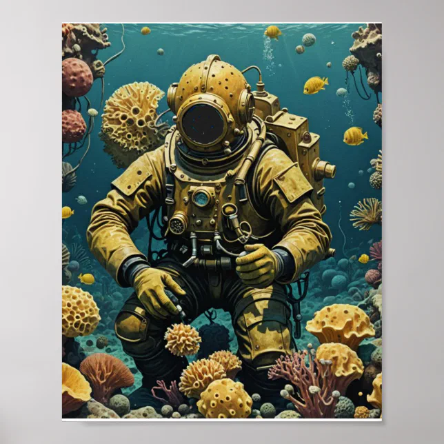Sponge diver poster | Zazzle